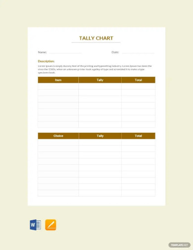 Tally Chart Template - 10+ Free Word, PDF Documents Download