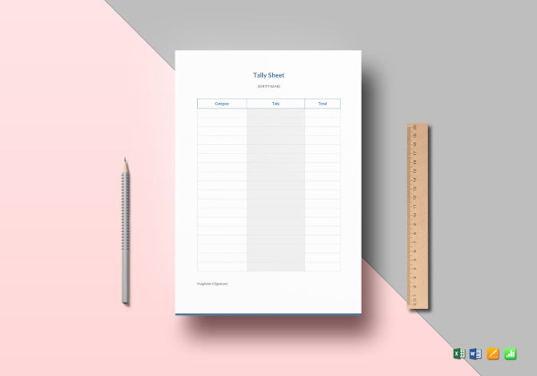 Tally Sheet Template - 13+ Free Word, PDF Documents Download