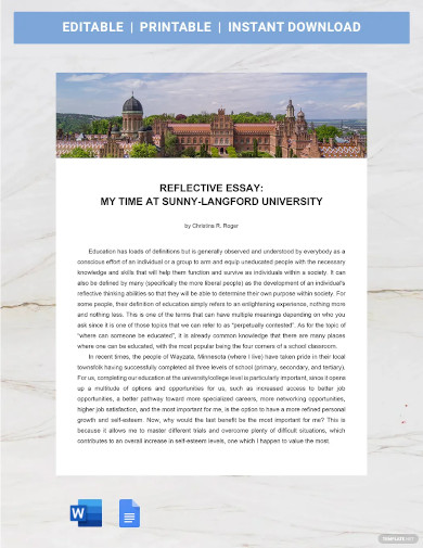 Reflective Essay Template - 18+ Free Word, PDF Documents Download