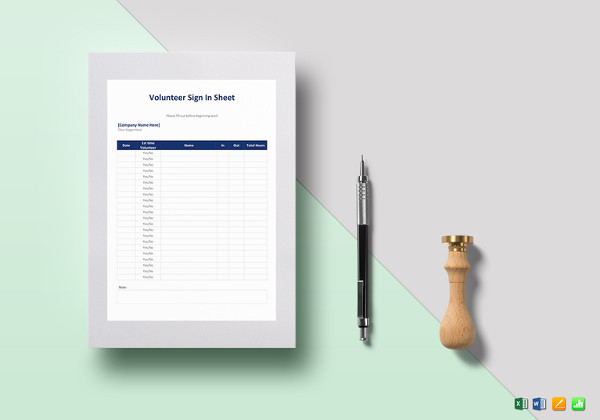 Volunteer Sign-In Sheet Templates - 14+ Free PDF Documents Download