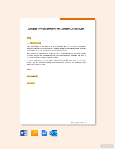 42+ Printable Written Warning Templates - PDF, Google Docs, MS Word ...