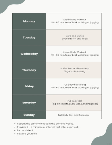 Workout Chart Templates - 15+ Free Word, Excel, PDF Documents Download