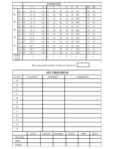 Workout Chart Templates - 15+ Free Word, Excel, PDF Documents Download