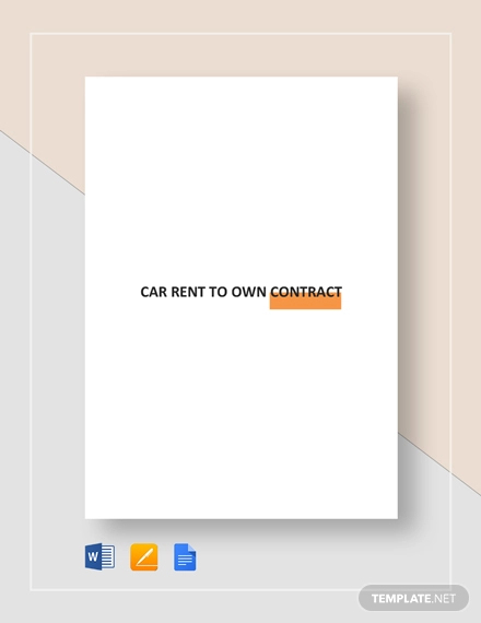 Rent To Own Contract Template - 10+ Word, PDF Documents Download