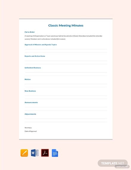 27+ Minutes Of Meeting Samples - PDF, Word, Apple Pages