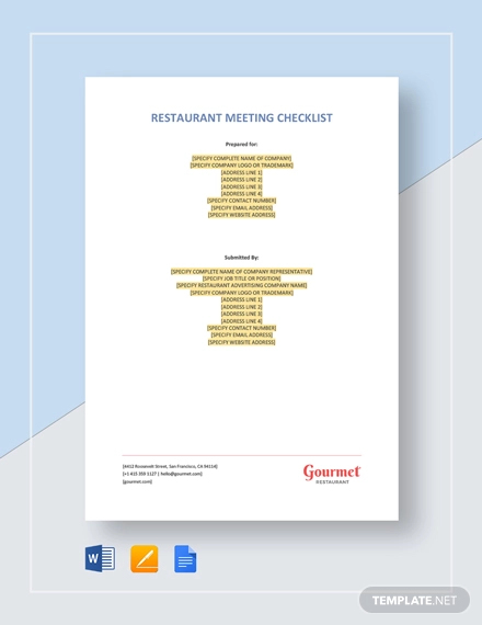 Meeting Checklist Template - 17+ Free Word, PDF Documents Download