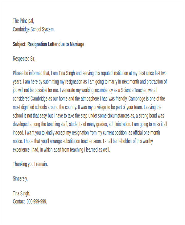 42+ Resignation Letter Template in Doc