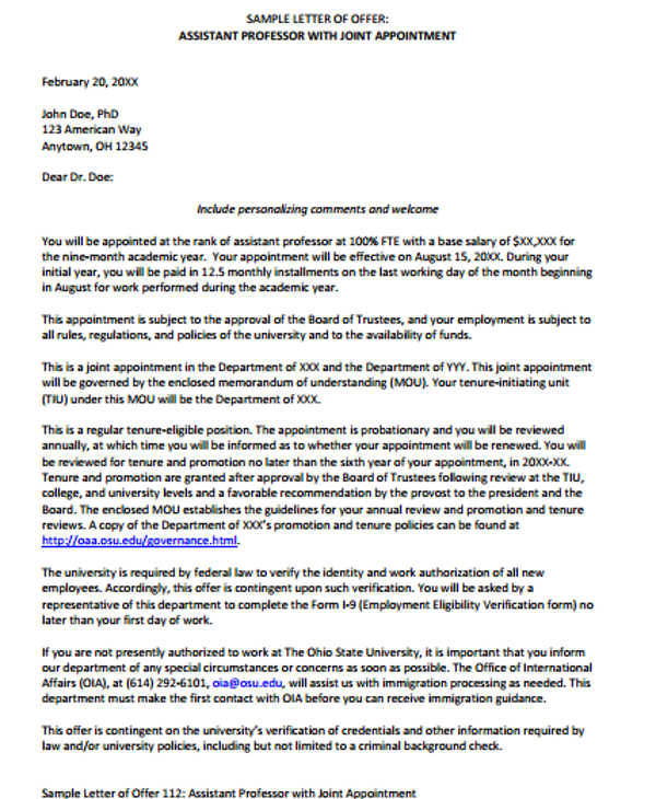 20+ Sample Appointment Letter Templates