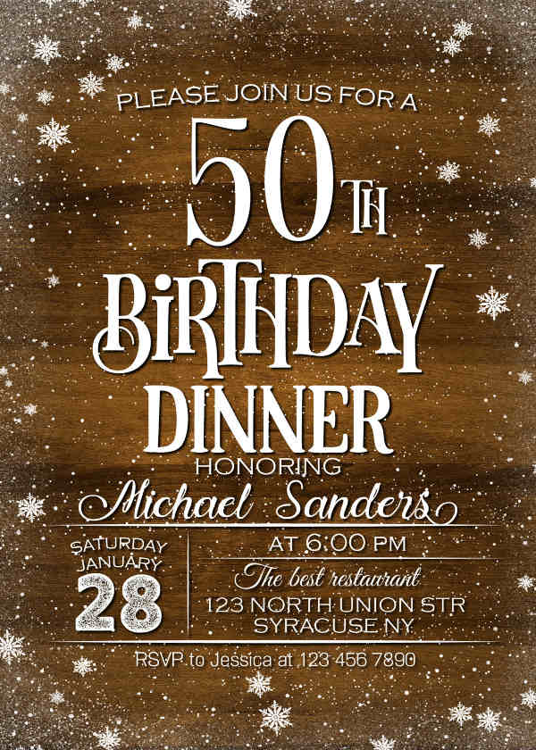 Birthday Dinner Invitation Template