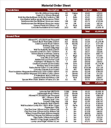 Order Sheet Template - 20+ Free Sample, Example, Format