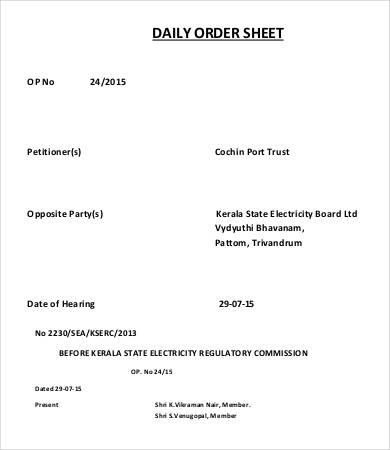 Temple Work Order Sheets