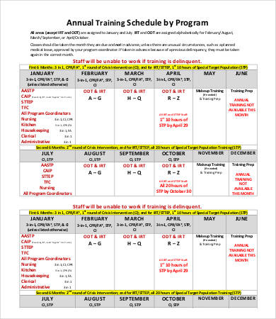 Army Training Schedule Template Free Word Templates Yearly Schedule