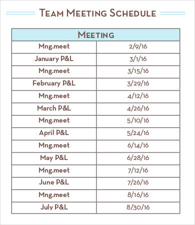 Team Schedule Template - 10+ Free Word, Excel, PDF Format Download!