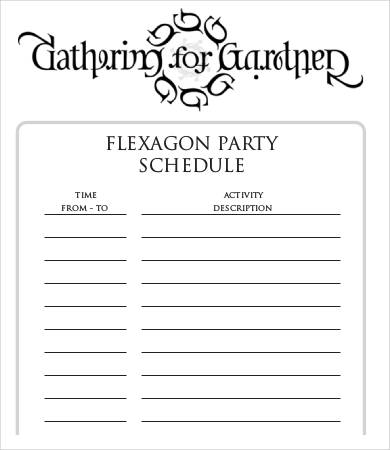Party Schedule Template - 10+ Free Word, Excel, PDF Format Download