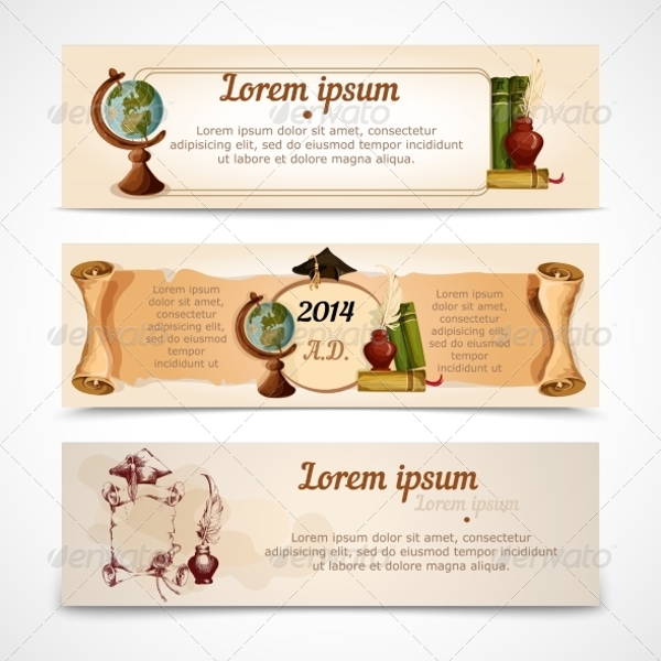 7 Graduation Banners PSD AI Illustrator