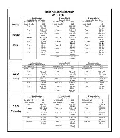 Lunch Schedule Template - 14+ Free Word, PDF Documents Download