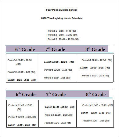 Lunch Schedule Template - 14+ Free Word, PDF Documents Download