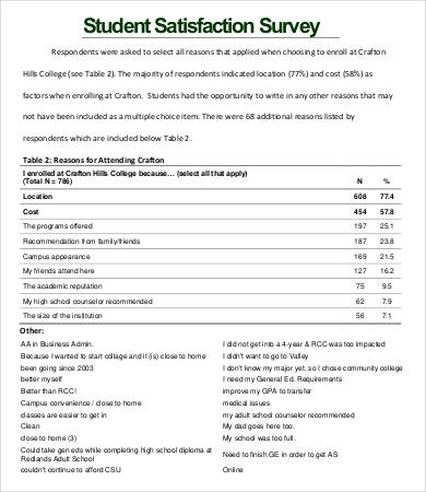 Student Satisfaction Survey Template - 10+ Free Word, PDF Documents ...