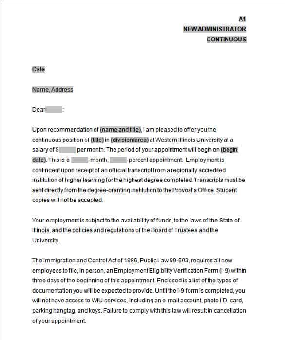 Free 94+ Offer Letter Templates - PDF, DOC