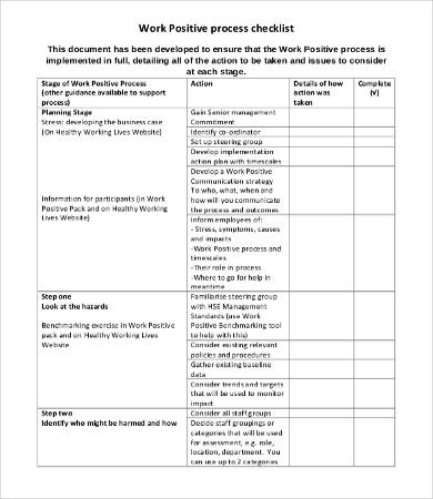 Work Checklist Template - 20+ Free Word, Pdf Documents Download
