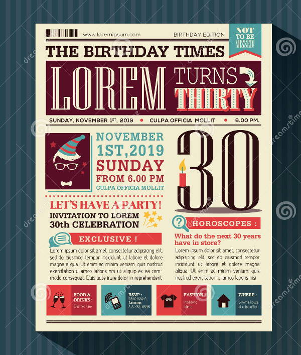 5+ Birthday Newspaper Templates - Word, PDF, PSD, Indesign Format Download