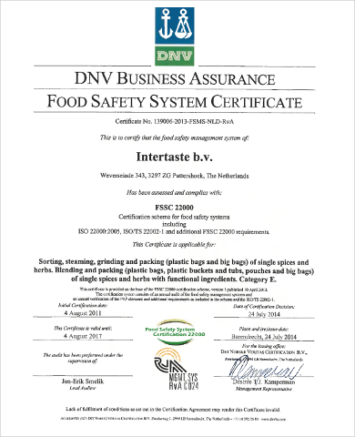 Safety Management Certificates- 8+ Sample, Word, AI, InDesign Template