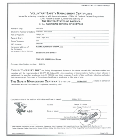 Safety Management Certificates- 8+ Sample, Word, AI, InDesign Template
