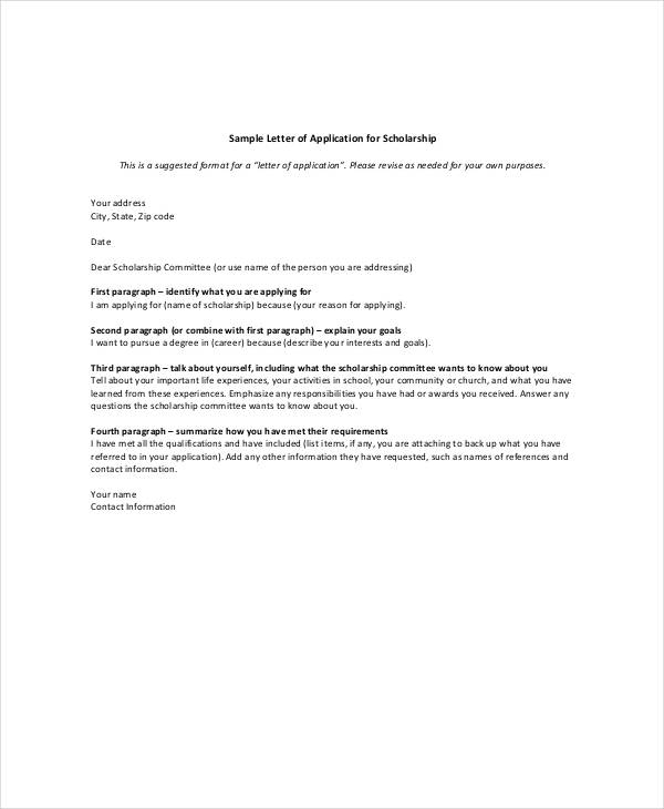Academic Application Letters - 8+ Sample, Example, Template