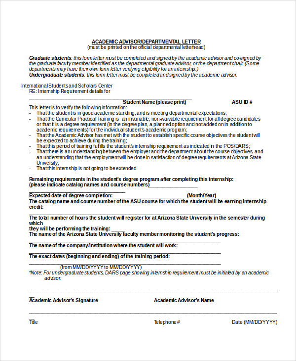 Academic Application Letters - 8+ Sample, Example, Template