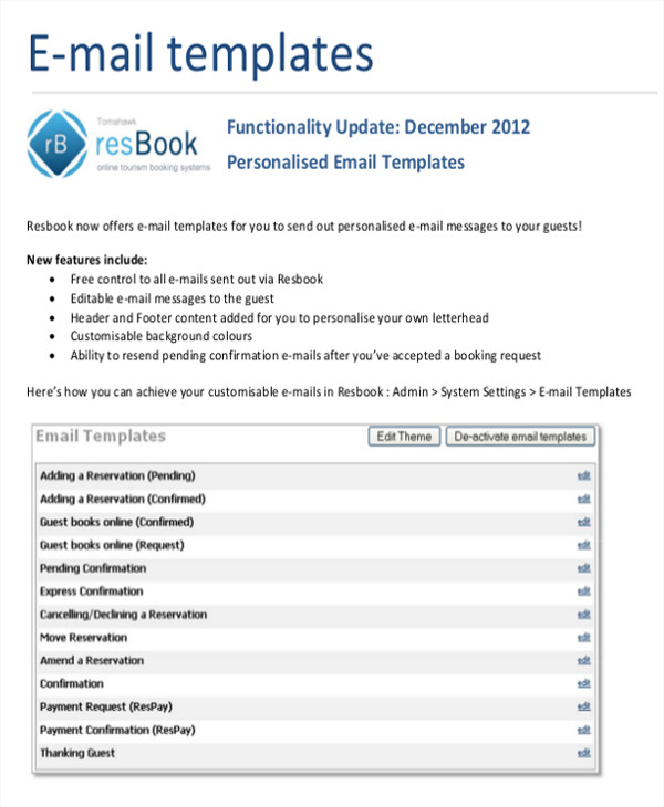 7+ Reservation E-mail Templates - Free PSD, EPS, AI Format Download