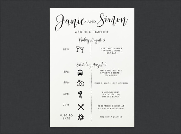 7 Wedding Reception Program Templates PSD Vector EPS AI 