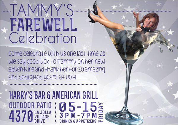 5 Farewell Drinks Invitation Design Templates PSD AI