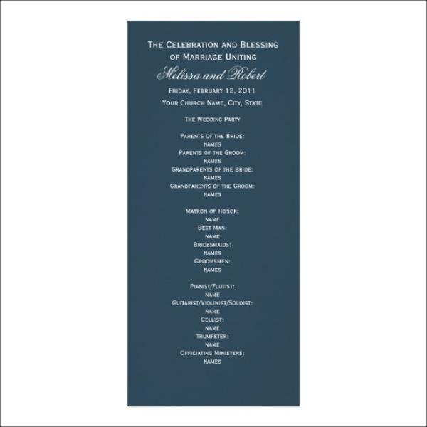 7 Wedding Dinner Program Templates PSD AI