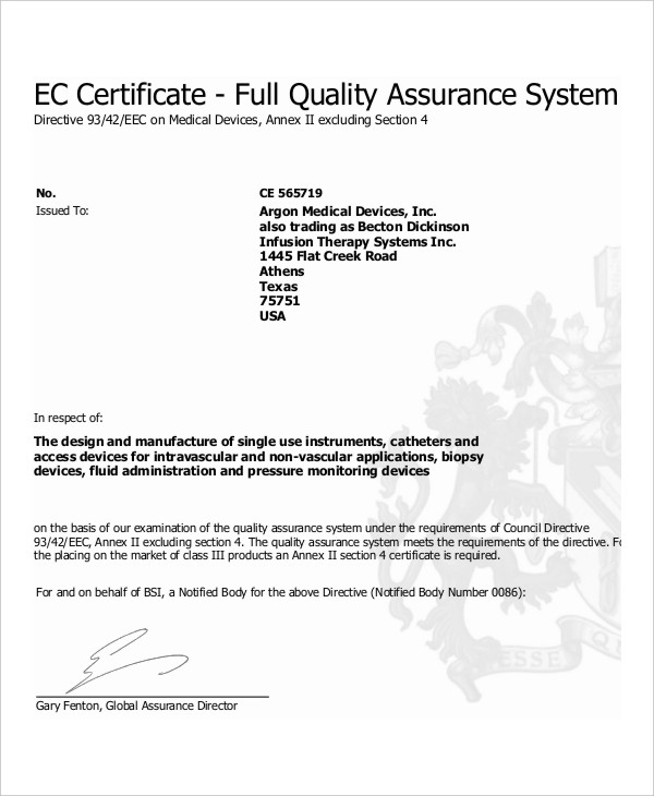 Quality Management Certificate - 8+ PDF, Word, AI, InDesign Documents ...