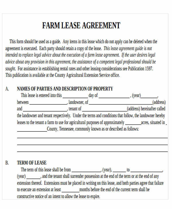 Printable Blank Land Lease Agreement Forms Images And Photos Finder