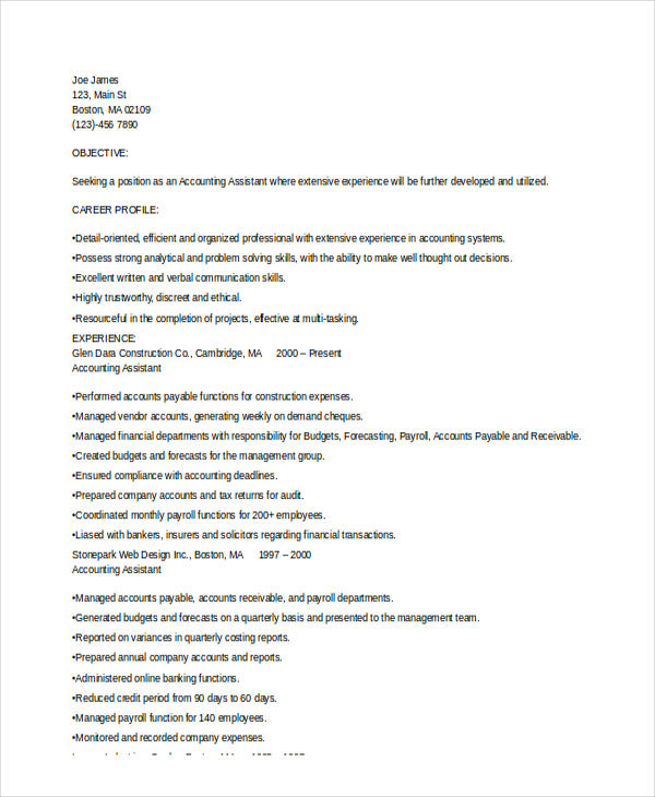 35+ Experienced Resume Format Templates - PDF, DOC