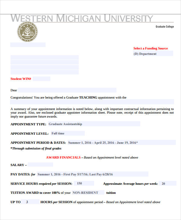 Teacher Appointment Letter Template -13+ Free Word, PDF Format Download!