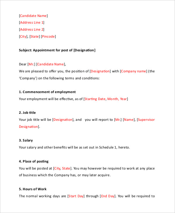 Interview Appointment Letter - 7+ Free Word, PDF Documents Download!