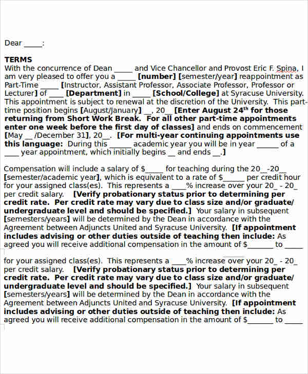 Teacher Appointment Letter Template -13+ Free Word, PDF Format Download!