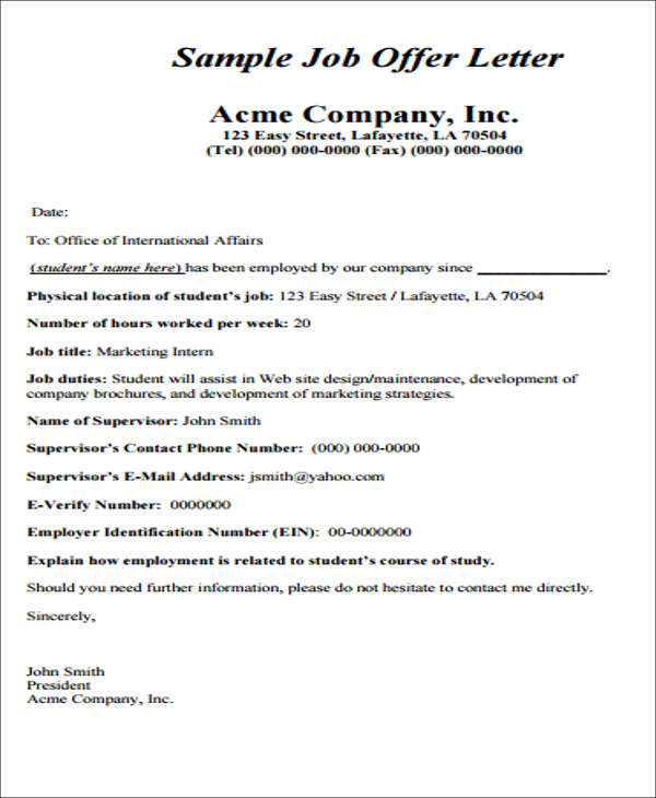 Word Simple Job Offer Letter Template Lara Blog