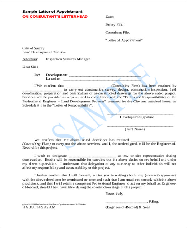 Contractor Appointment Letter Template - 5+ Free Word, PDF Format Download!