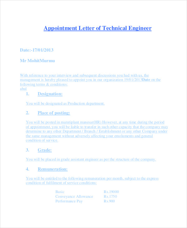 Trainee Appointment Letter - 9+ Free Word, PDF Documents Download!