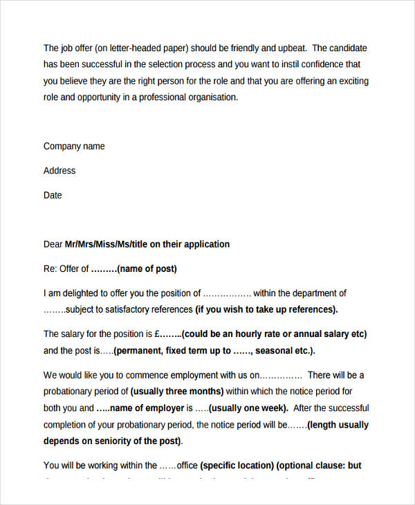 7+ Service Offer Letter Template - 7+ Free Word, PDF Format Download