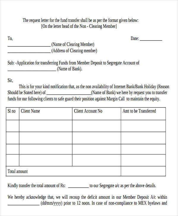 16+ Fund Transfer Letter Templates - PDF, Doc, Apple Pages, Google Docs