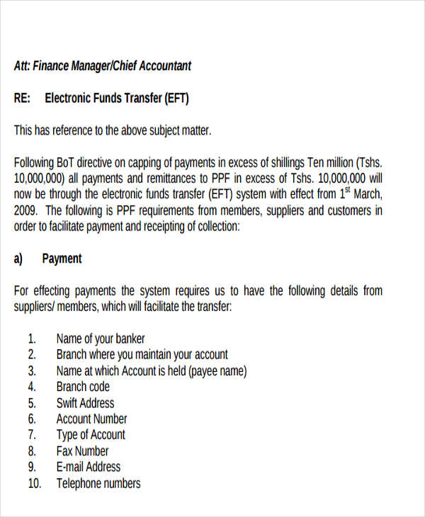 16+ Fund Transfer Letter Templates - PDF, Doc, Apple Pages, Google Docs