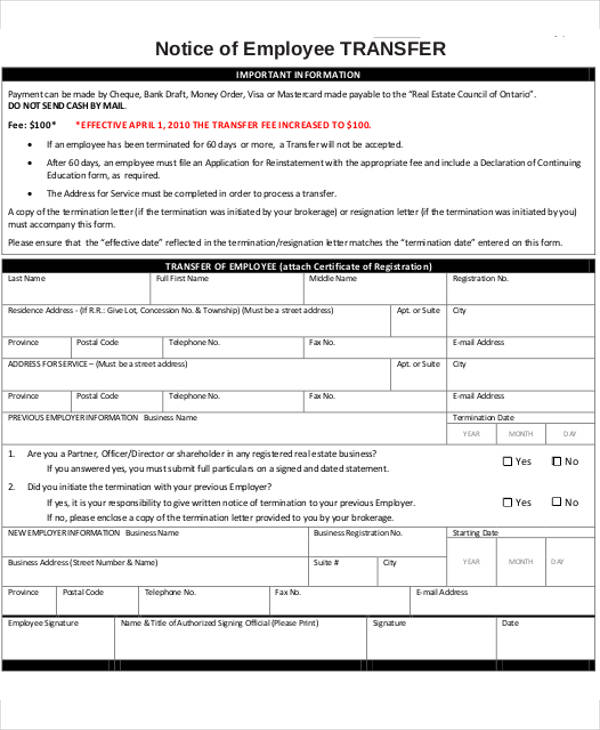 Business Transfer Letter Template - 7+ Free Word, PDF Format Download!