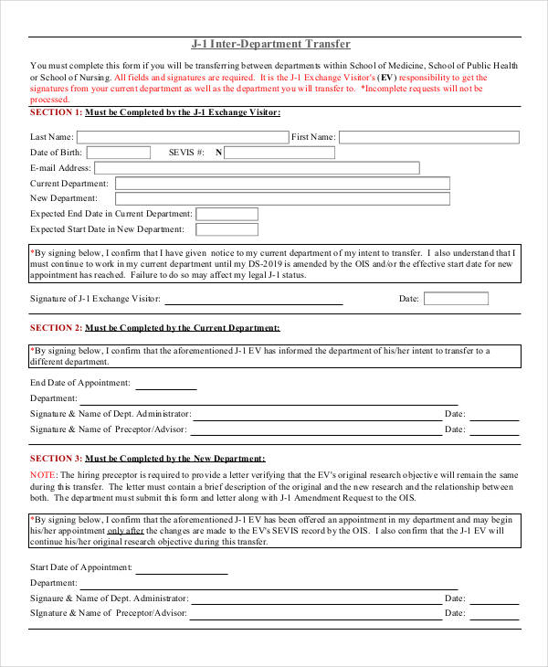 10+ Department Transfer Letter Templates - DOC, PDF