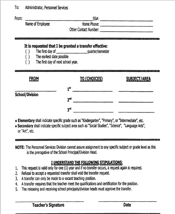 Location Transfer Letter Template - 6+ Free Word, PDF Format Download!