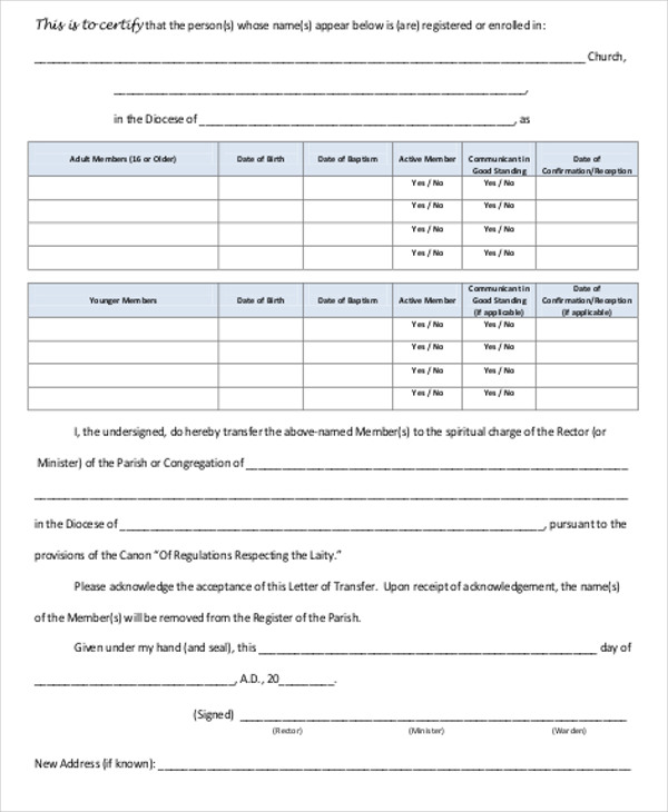 Membership Transfer Letter Template - 5+ Free Word, PDF Format Download!