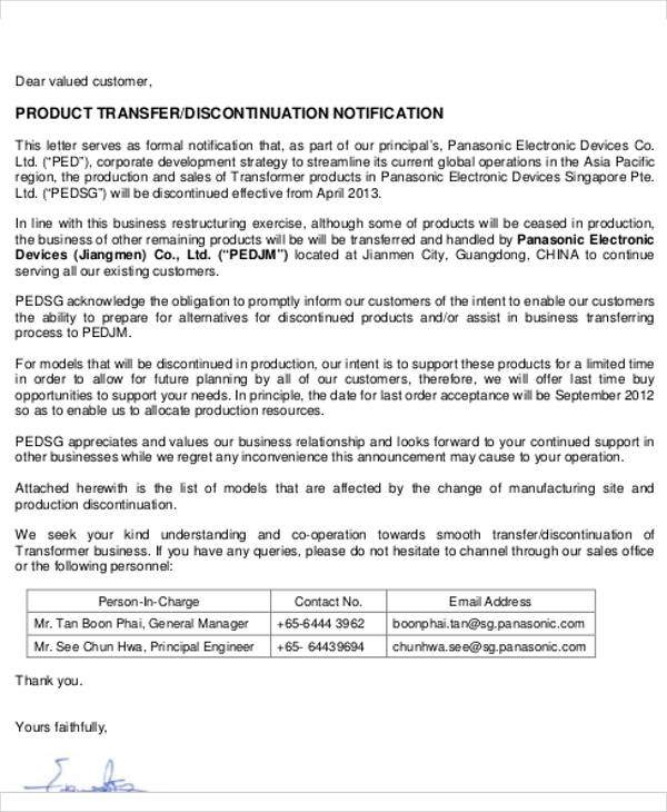 Business Transfer Letter Template - 7+ Free Word, PDF Format Download!